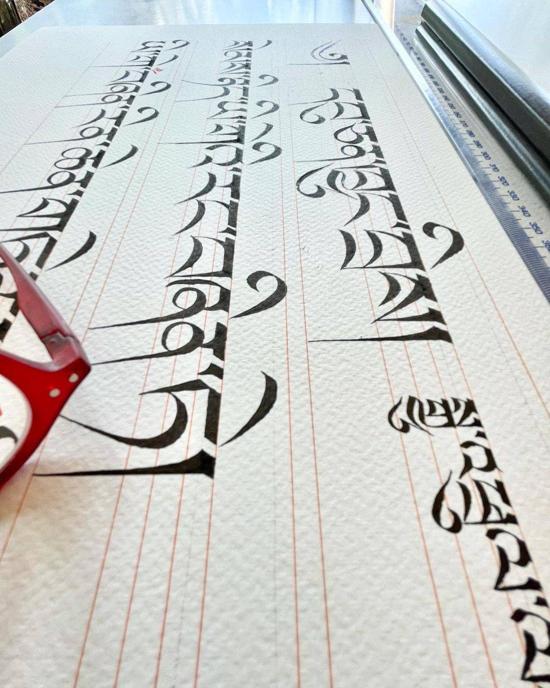 Pratikpen Tibetan Calligraphy Lantsa Set 3 Pen Tibetan - Etsy