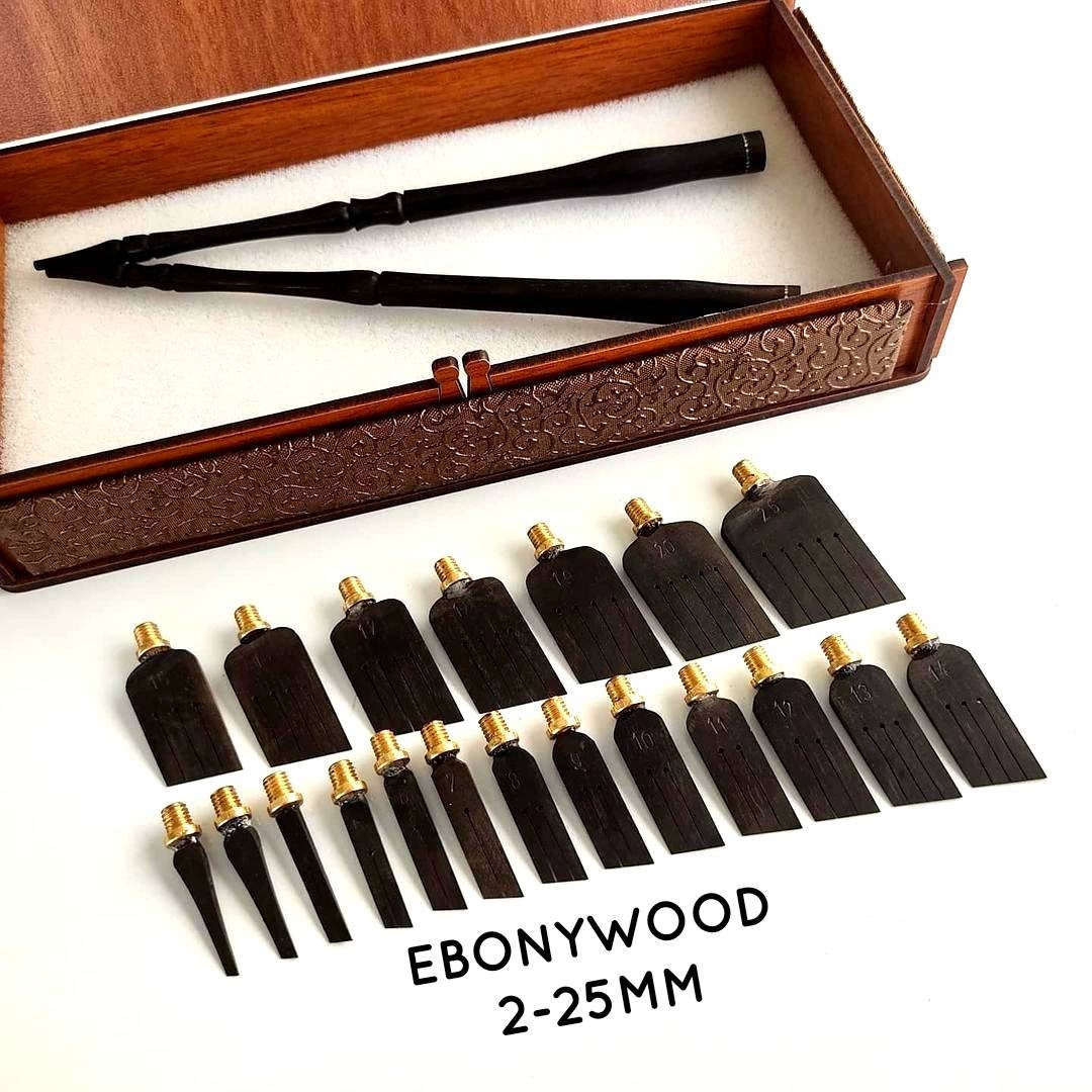 Arabic Calligraphy Thuluth Pen Set, Ebonywoodprofessional Pens, 2 ...