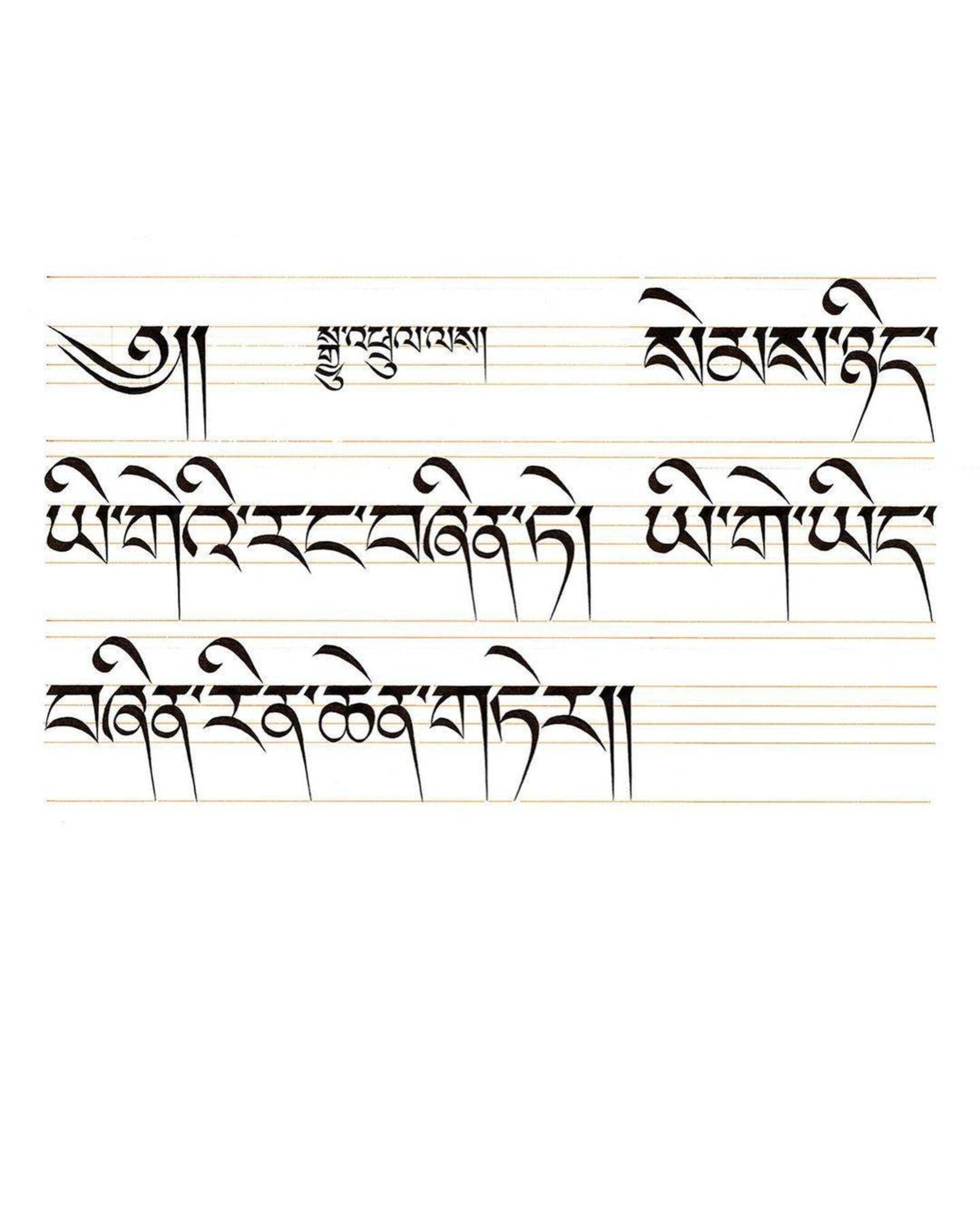 Pratikpen Tibetan Calligraphy Lantsa Set 3 Pen, Tibetan Cultural ...