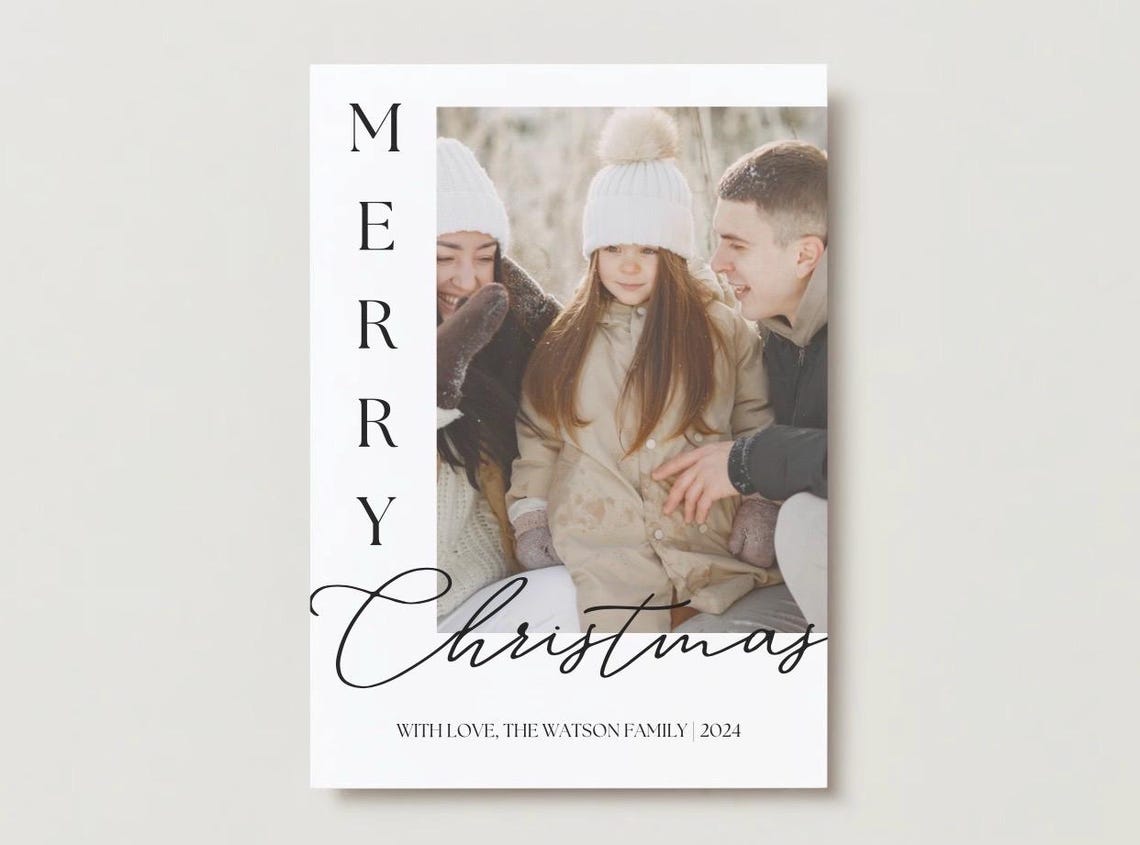 Editable Holiday Card | Christmas Card - Etsy