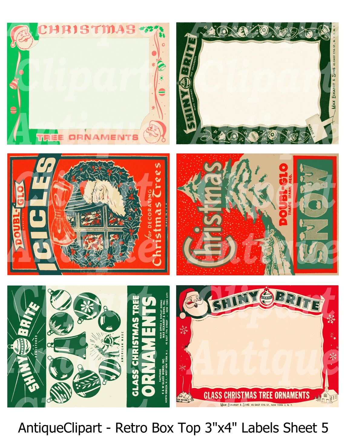 Vintage Christmas Box Top Labels: Printable Ephemera (digital Download ...