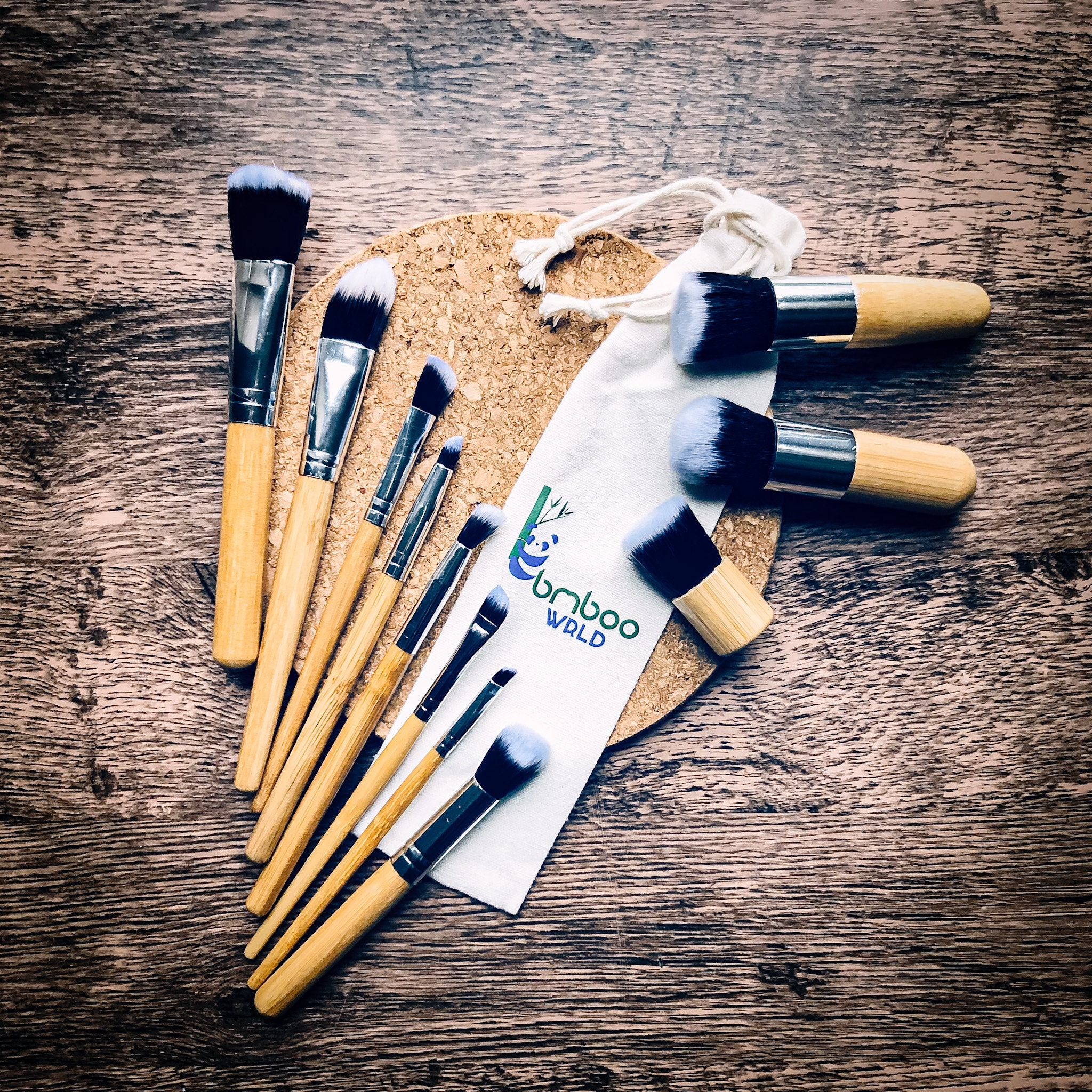 Premium Make up Brushes Set Bamboo Eco Friendly Natural - Etsy