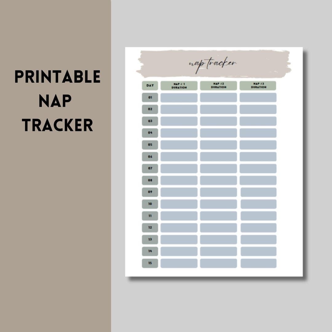 Printable Nap Tracker | Printable Baby Nap Tracker | Printable Baby ...