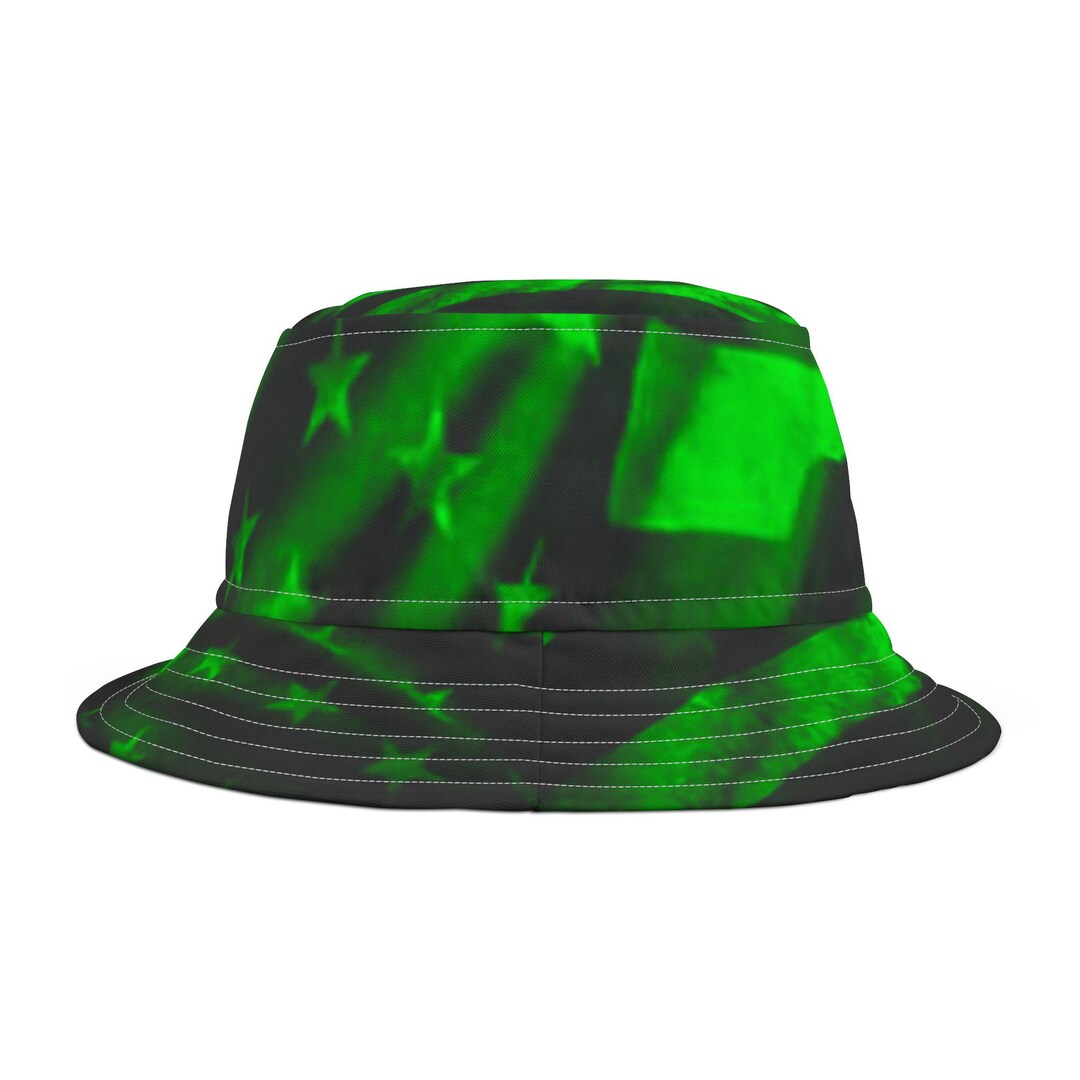 Grunge American Flag Bucket Hat | Green All-over Print - Etsy