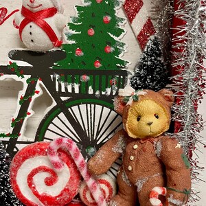 Vintage Christmas Gingerbread Mini Cherished Teddy With Candy Cane and ...