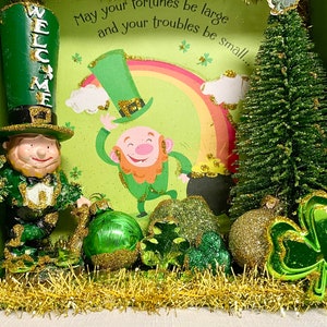 Happy St. Patrick's Day Leprechaun Shadow Box Centerpiece: Featuring ...