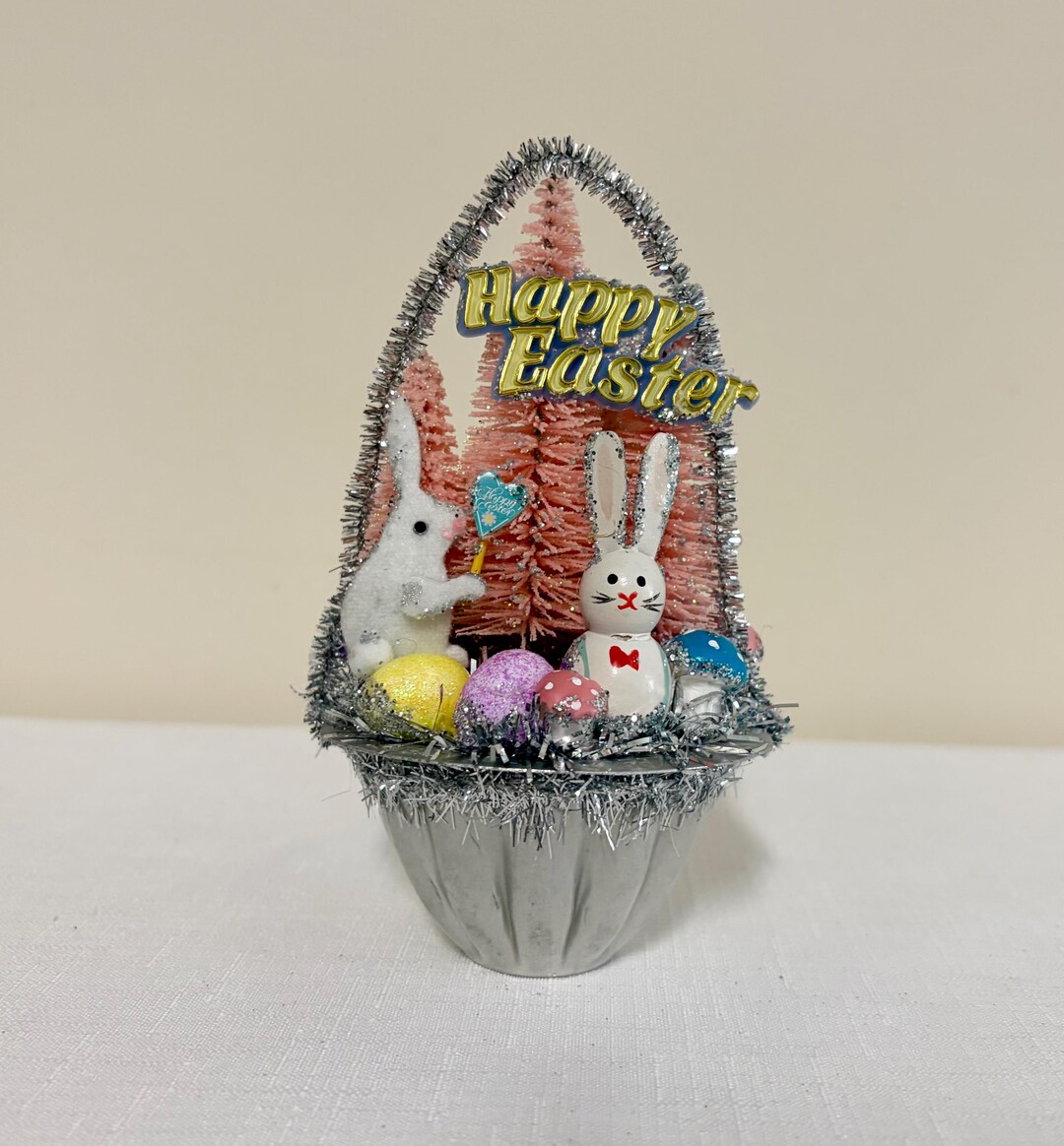 Vintage Easter Bunny Jell-o Mold Diorama – Two-sided Spring Decor ...