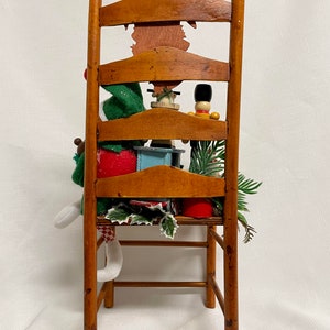 Adorable Miniature Elf Christmas Chair With Vintage Wood Toys ...
