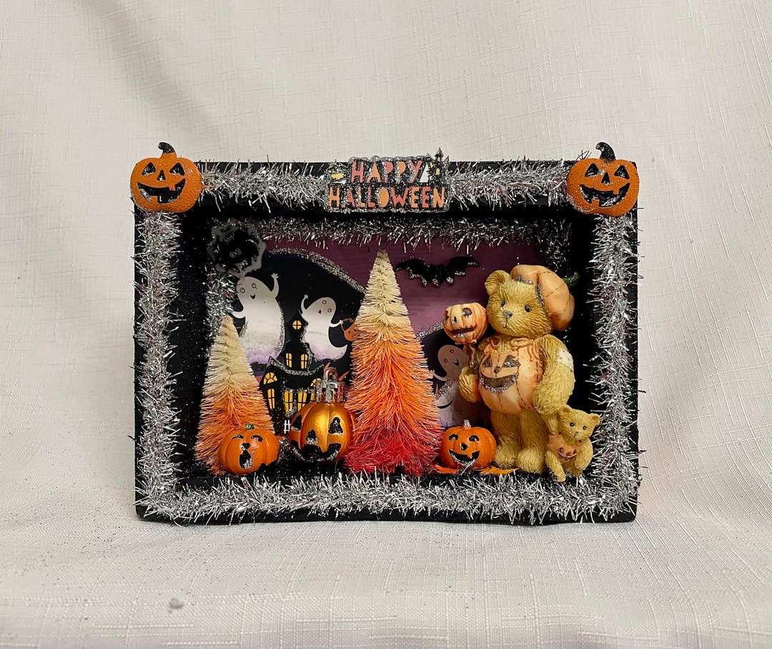 Sweet Pumpkin Suit Teddy Halloween Shadow Box Vintage - Etsy