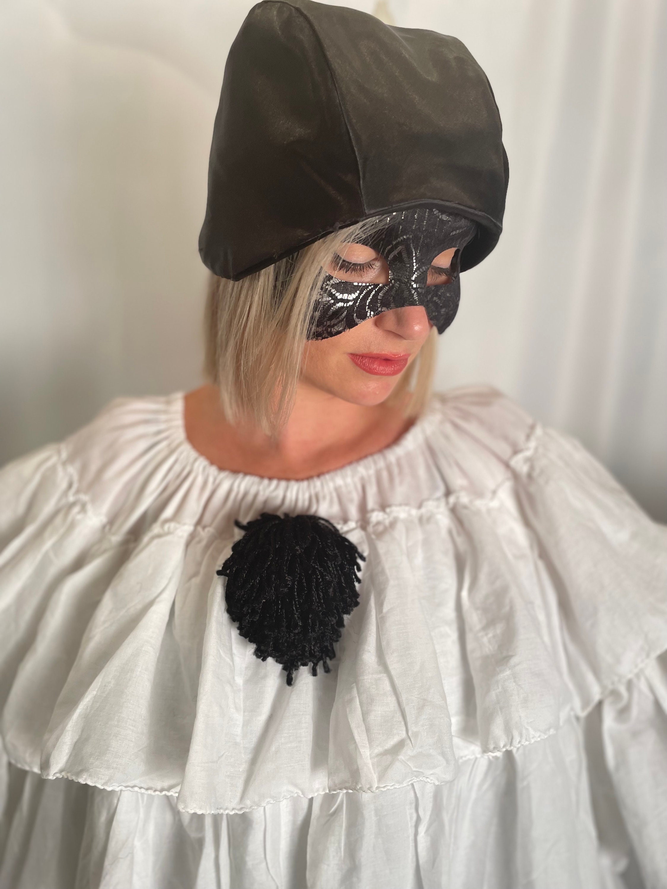 Black and White French Pierrot Clown Costume - Etsy