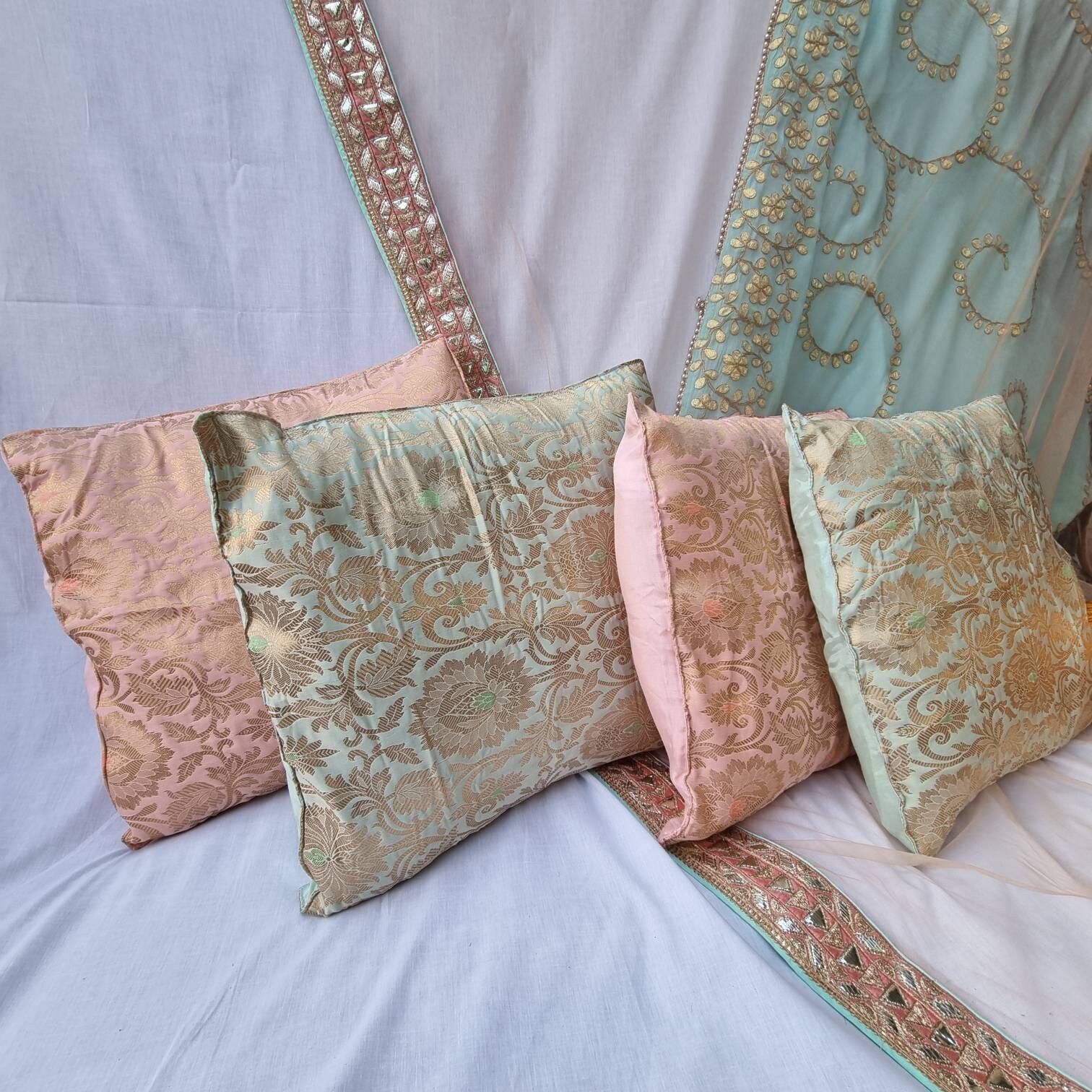 Indian Scatter Cushions, Indian Decor, Pastel Wedding Decor, Cushion ...