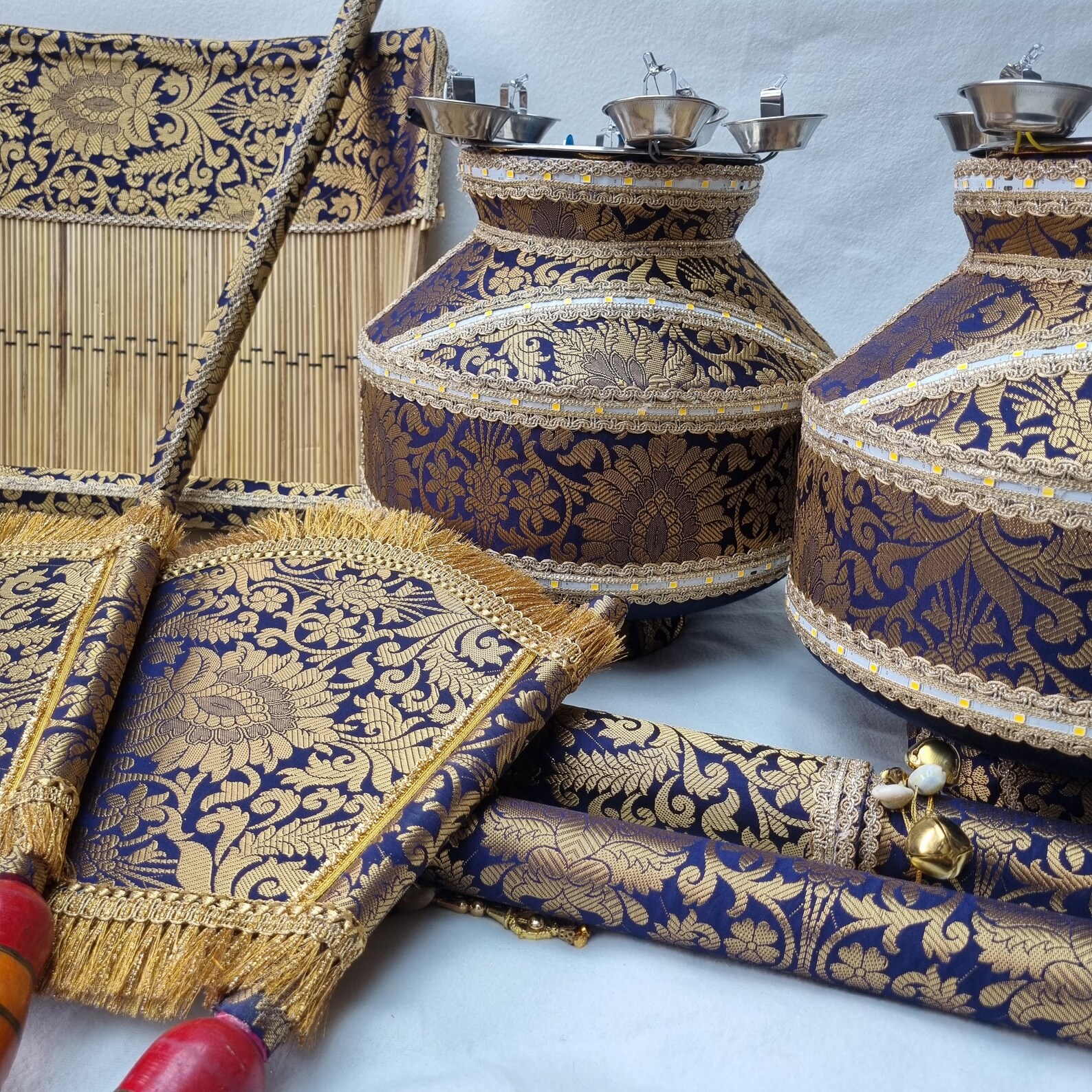 Handmade Navy Brocade Jago Set, Punjabi Wedding Decor - Etsy UK