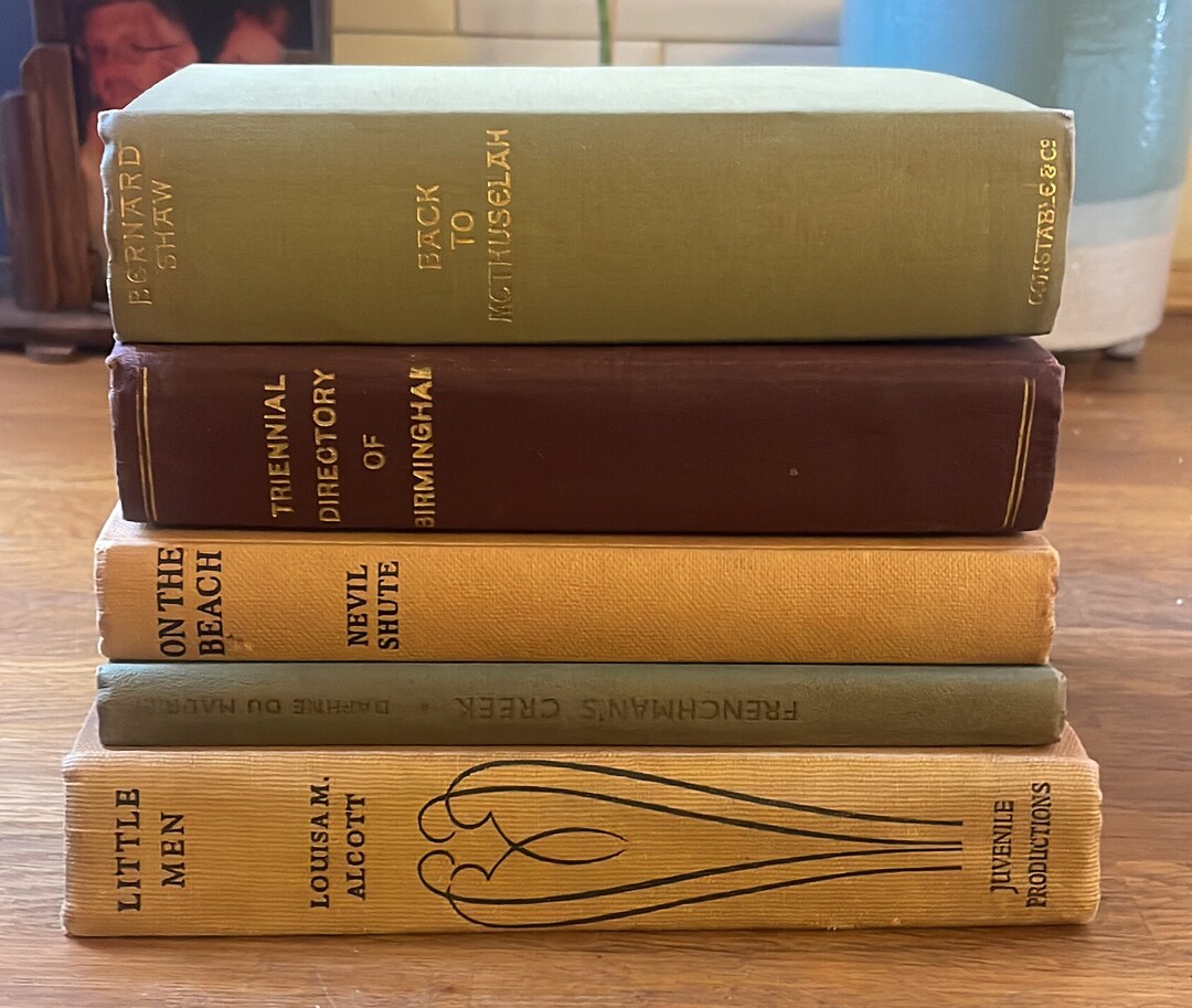 5 Vintage Books Bundle Decoration Display or Interior Design Old Rare ...