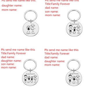 Custom Family Gift Family Portrait Personalized Family Key Chain ...