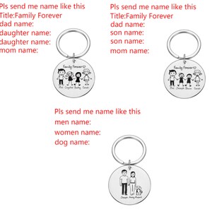 Custom Family Gift Family Portrait Personalized Family Key Chain ...