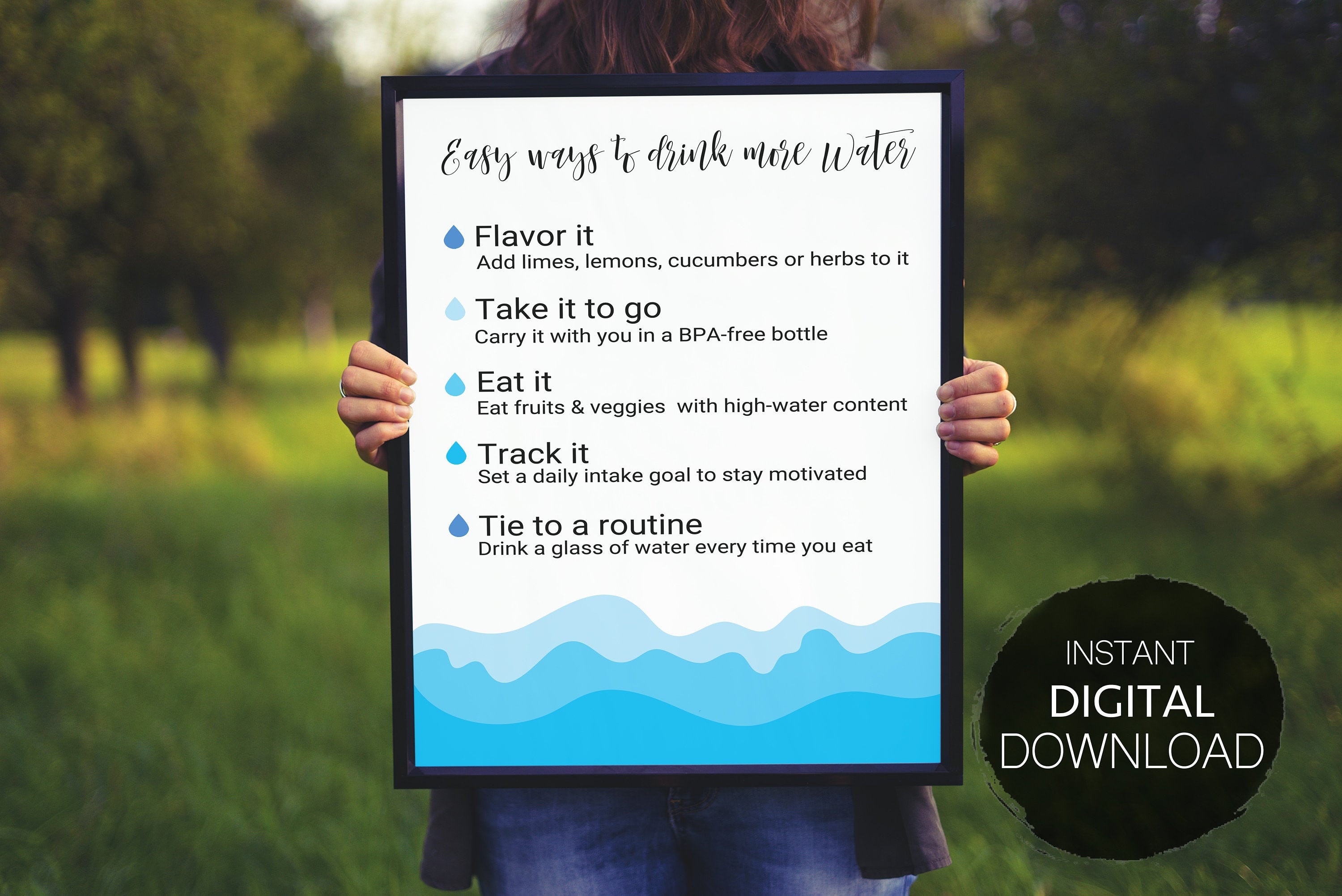 Ways to Drink More Water Digital Download Printable, Water Promotion ...