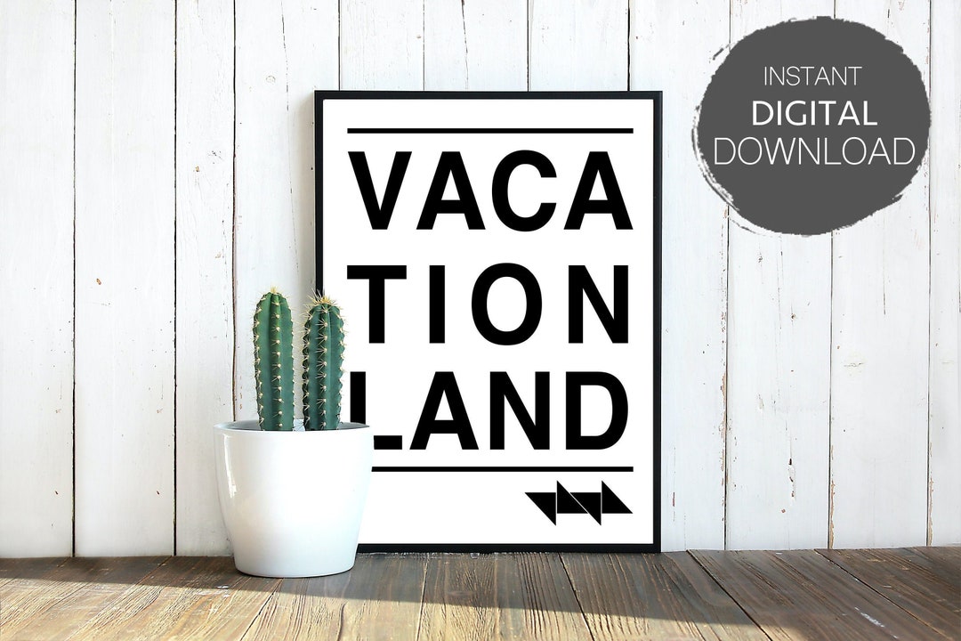 Staycation Printable Art, Vacation at Home Inspirational Digital ...