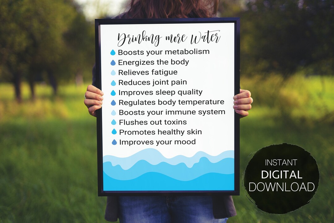 Benefits of Drinking More Water Digital Download Printable, Water ...