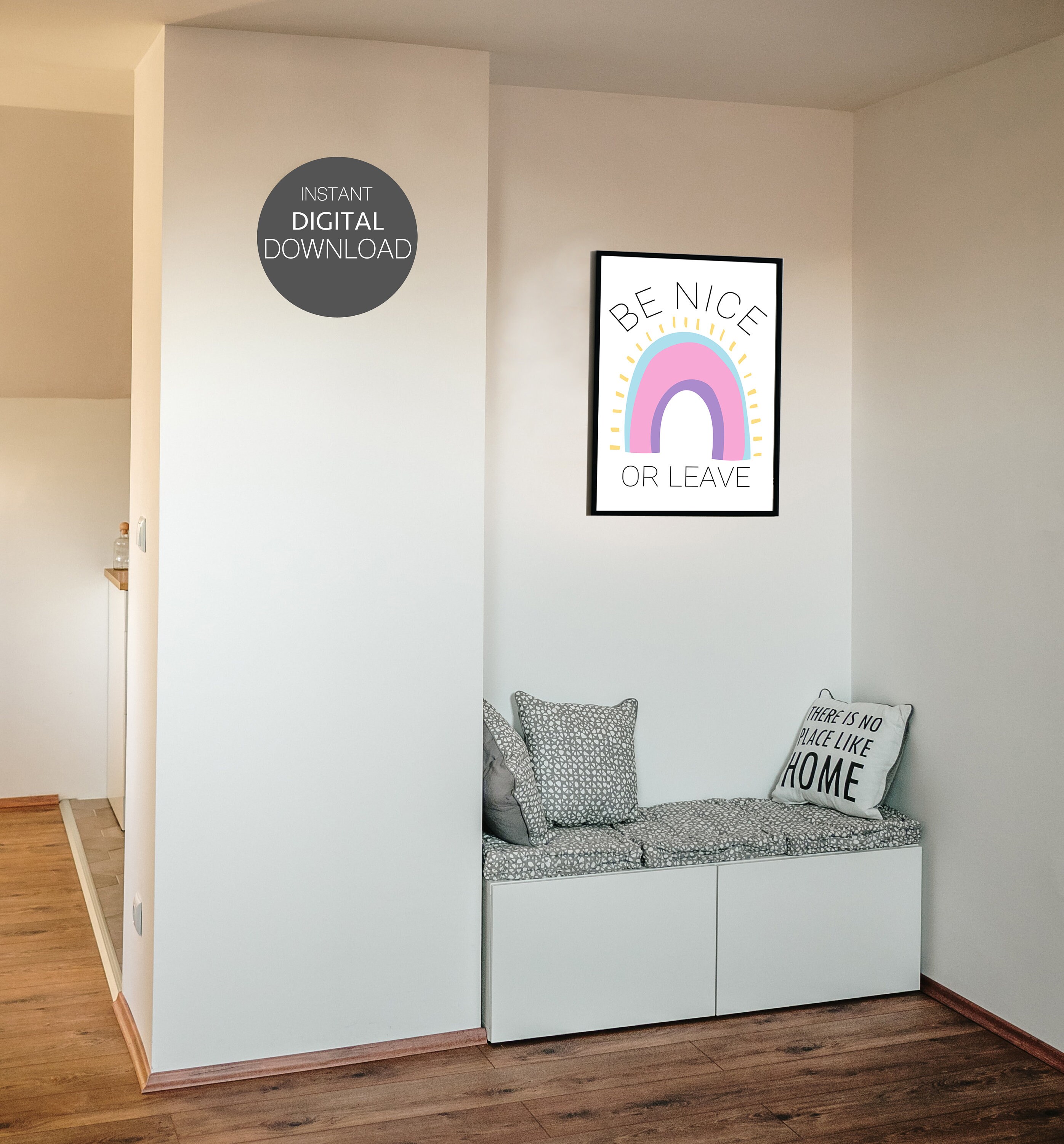 Welcome Poster, Digital Instant Download - Be Nice or Leave, a Happy ...