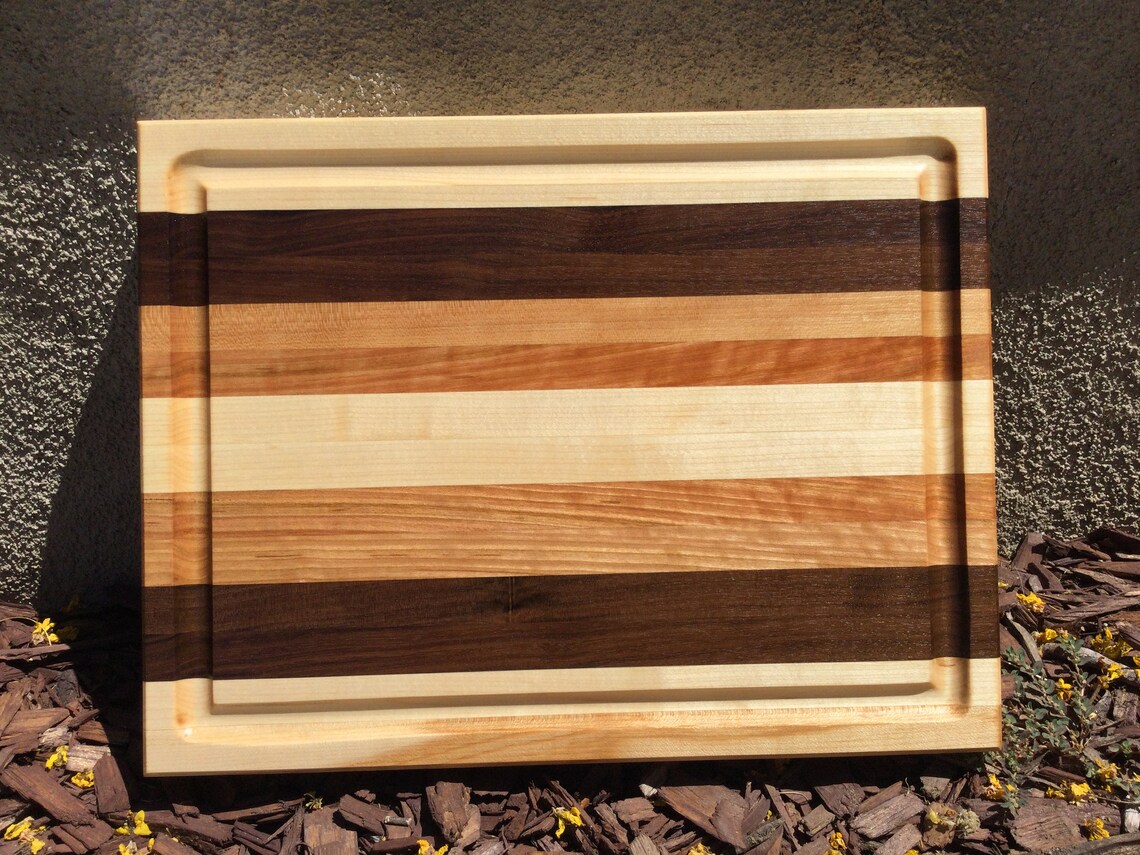 Multi Hardwood walnut Maple Cherry Edge Grain Cutting - Etsy