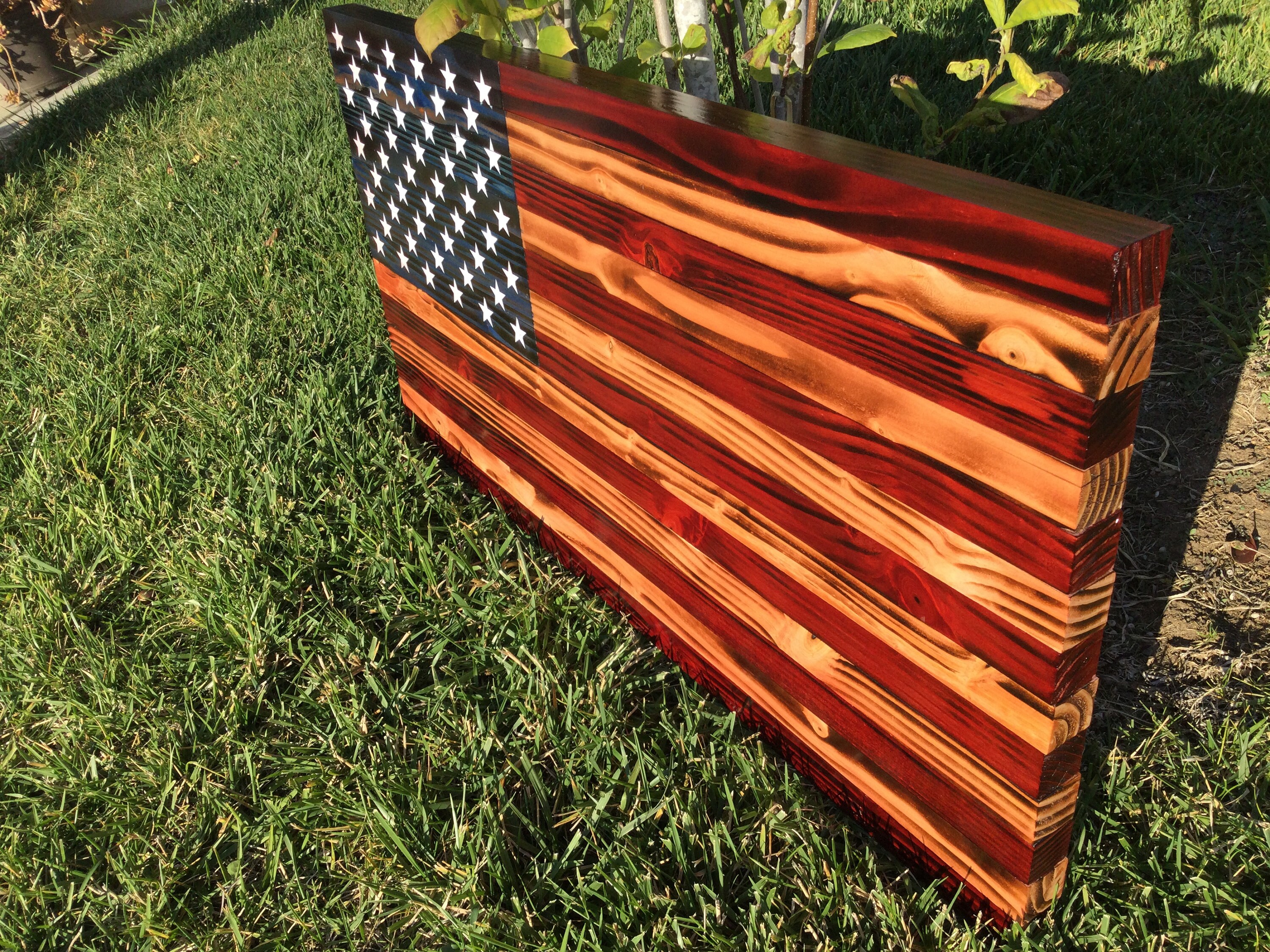 Rustic Wood US Flag. Veteran Made. Awesome Gift for Birthday ...