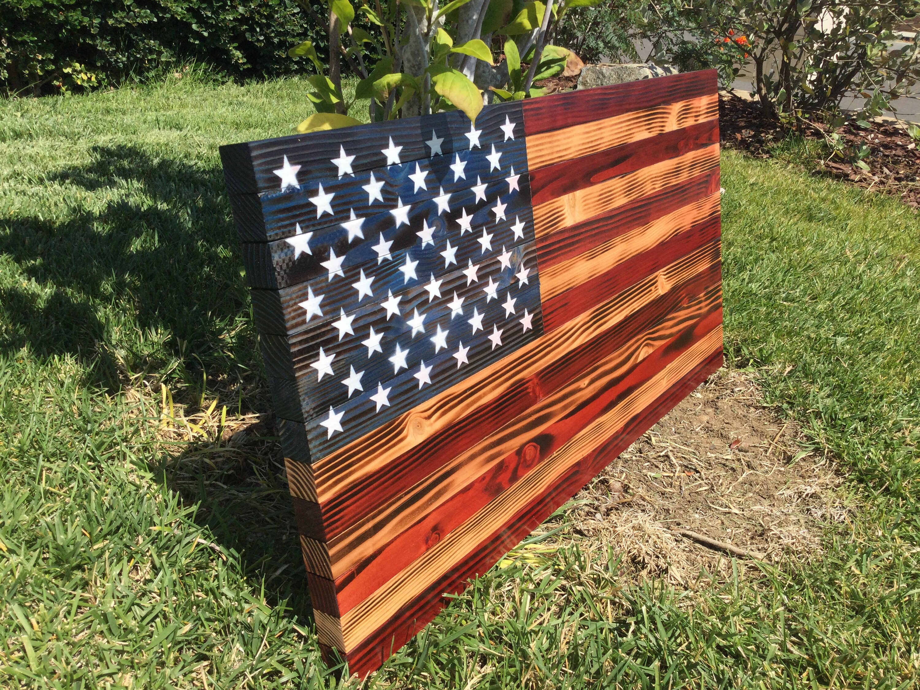 Rustic Wood US Flag. Veteran Made. Awesome Gift for Birthday ...