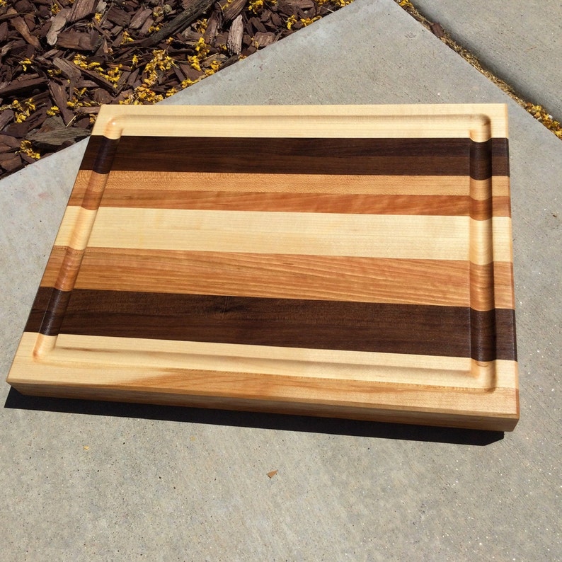 Multi Hardwood walnut Maple Cherry Edge Grain Cutting - Etsy