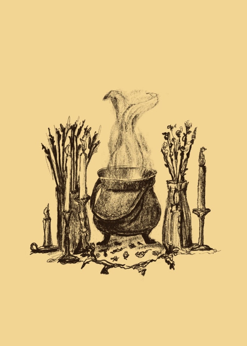 Witches Brew | Pencil Drawing | Art Print | Spooky Sketch | Witch Art ...