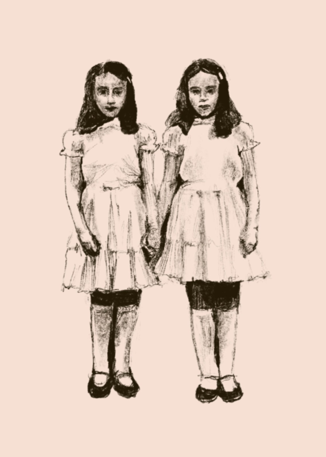 Shining Twins Pencil Drawing Art Print Spooky Art the Shining - Etsy