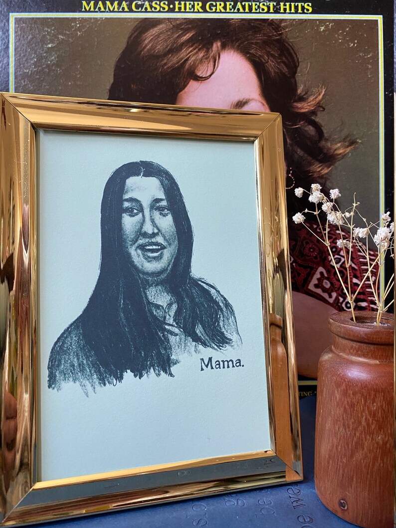 Mama Cass Pencil Drawing Art Print Cass Elliot the - Etsy
