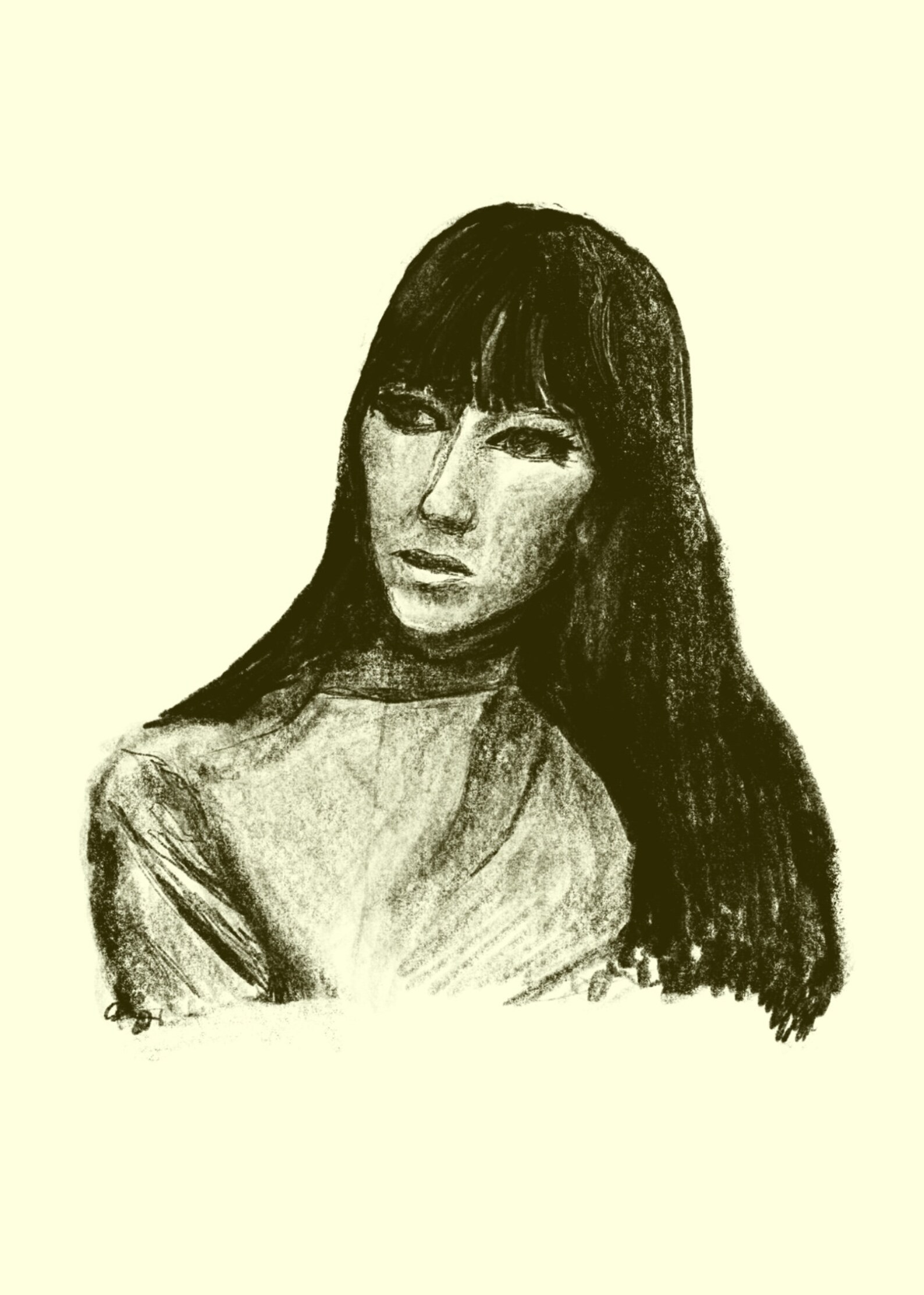 Cher Portrait | Pencil Drawing | Art Print | 70's Art - Etsy