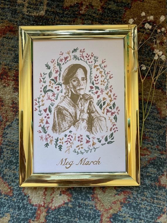 Meg March Little Women Pencil Drawing Art Print Figure - Etsy