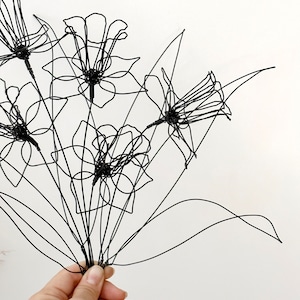 3D Wire Large Flowers / Handmade Delicate & Minimalistic Wire Art ...