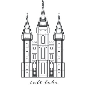 Salt Lake City Utah Temple Print, Line Art, Digital Print - Etsy