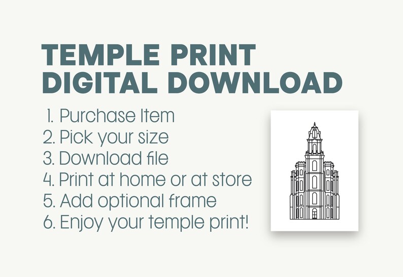Manti Utah Temple Print | Manti Temple | Temple Print | Temple Line Art ...
