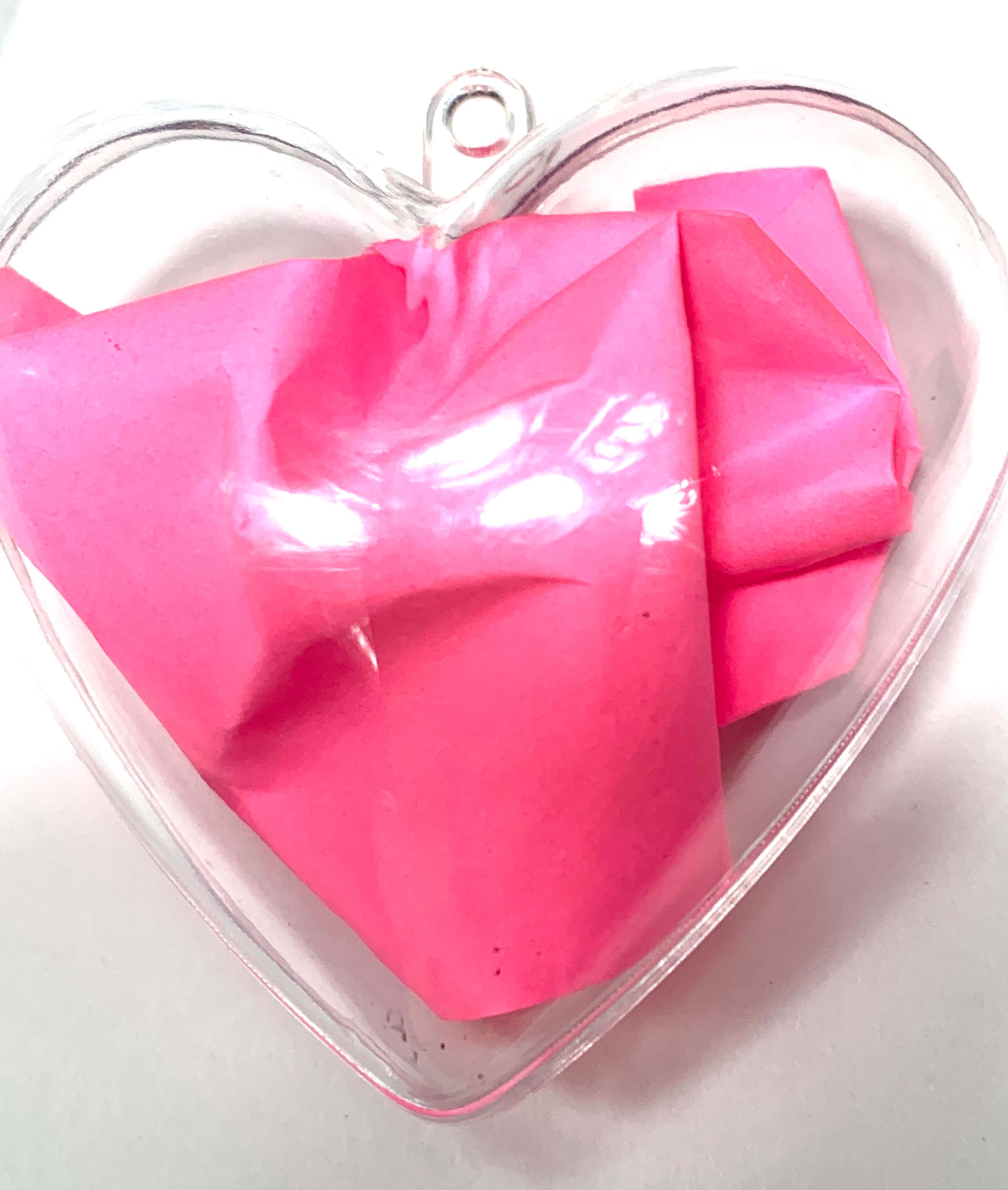 Fillable Plastic Valentine Hearts Clear Snap Together Heart for Candy ...