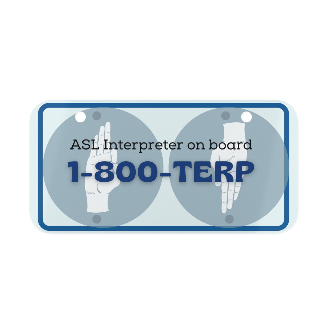 Mini License Plate 1 800 TERP ASL Interpreter - Etsy