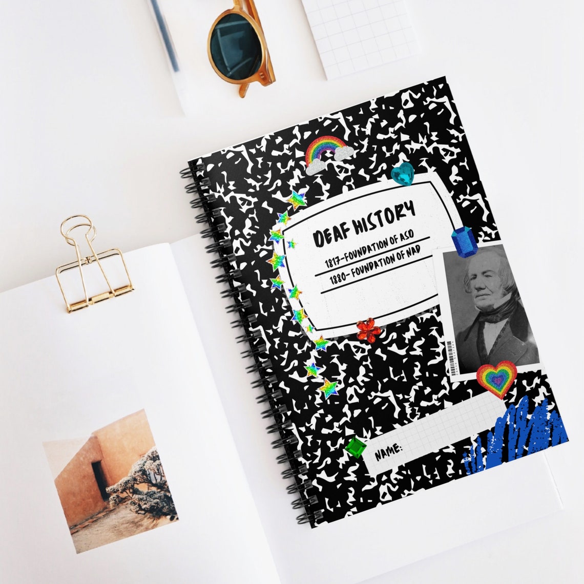 Laurent Clerc ASL History Spiral Notebook Ruled Line - Etsy