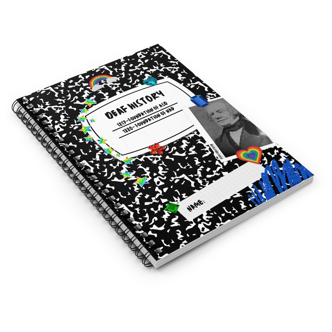 Laurent Clerc ASL History Spiral Notebook Ruled Line - Etsy