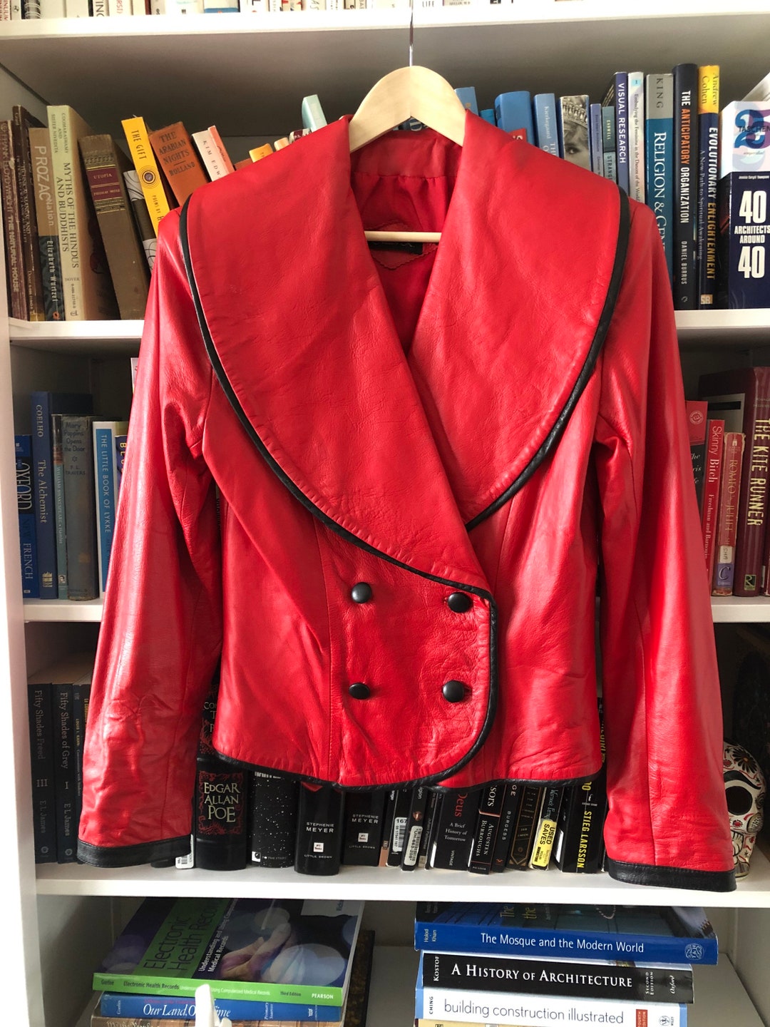 True Vintage 1980s Red Leather Jacket - Etsy