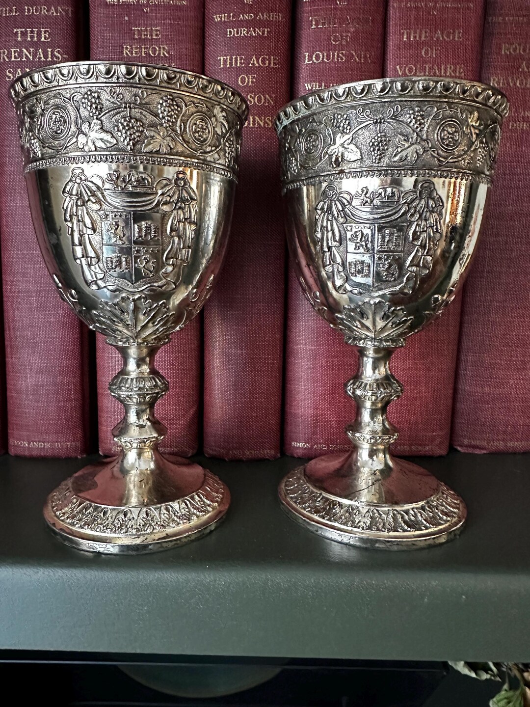 Pair of Vintage Silver Plate Goblets - Etsy