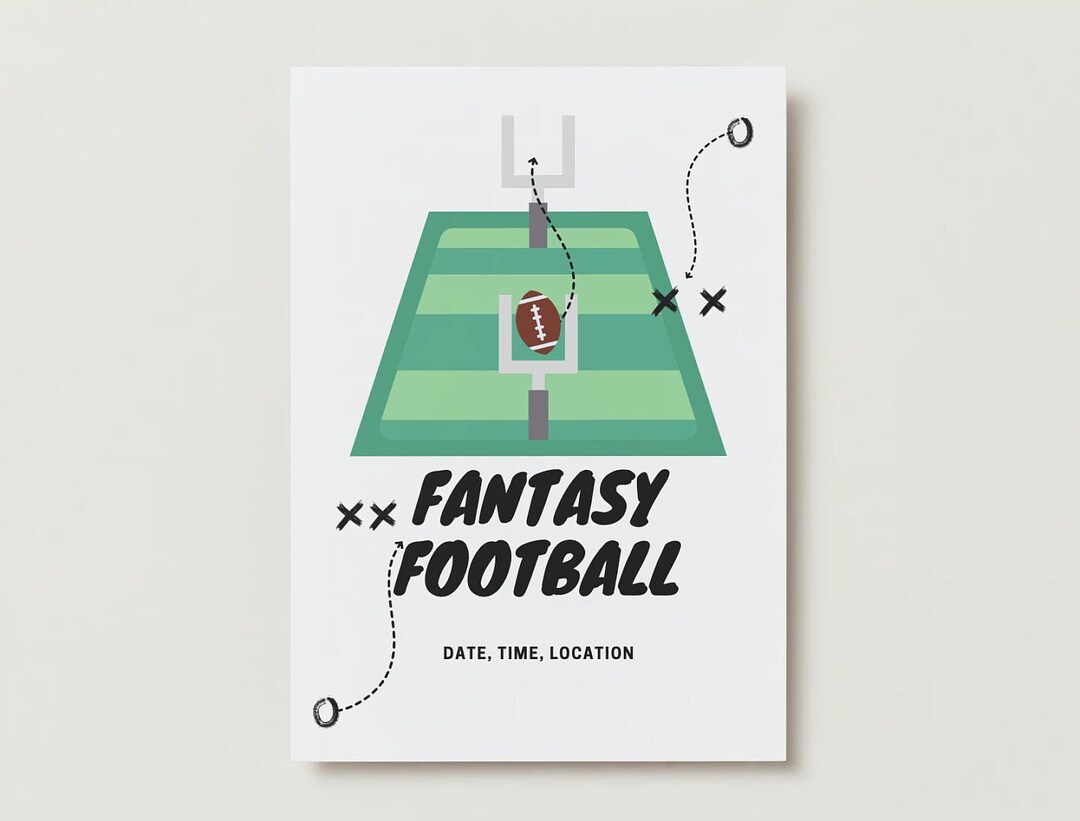 Fantasy Football Party Invitation Digital Download Canva Template - Etsy