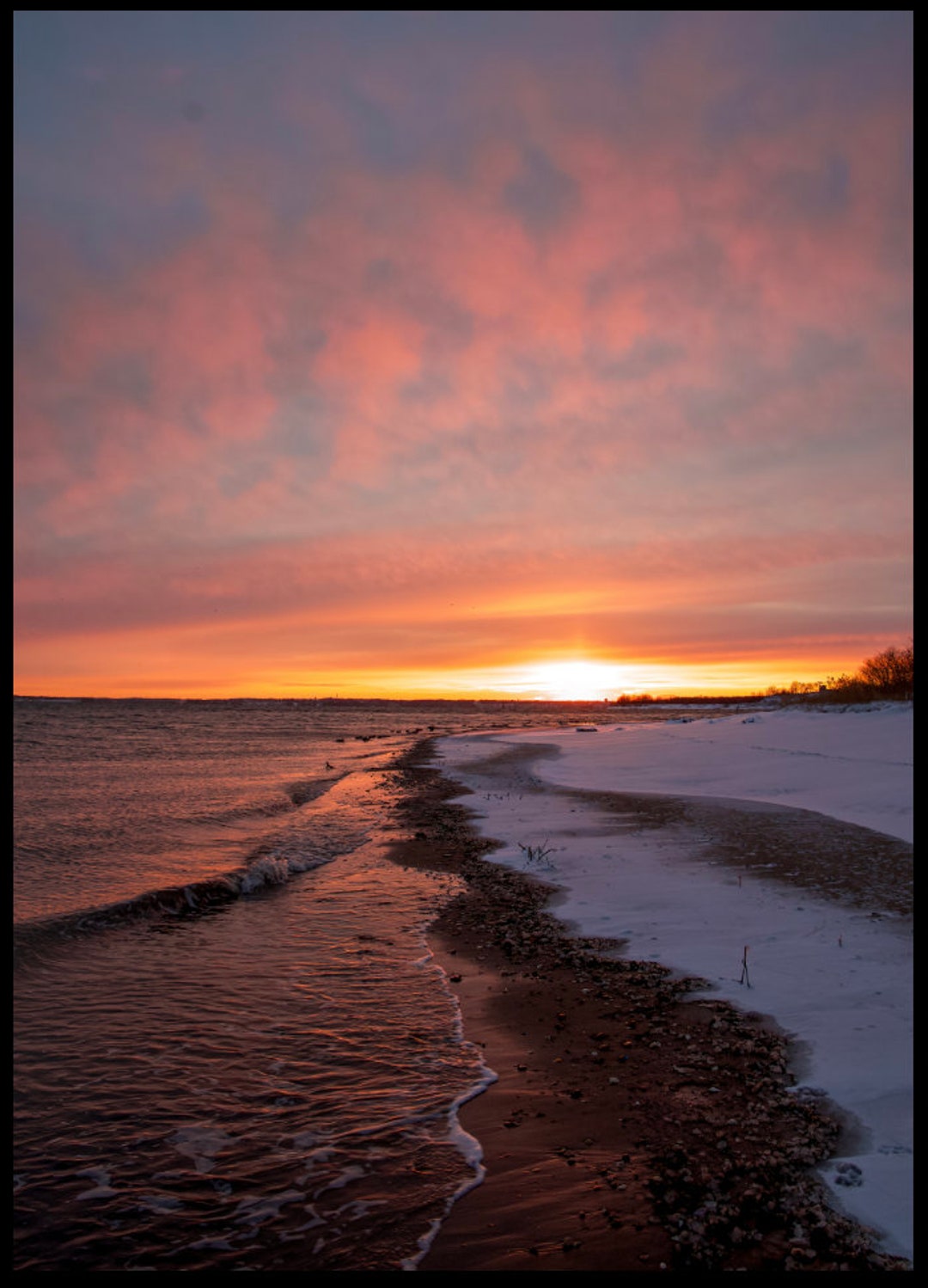 Snowy Beach Sunset - DIGITAL DOWNLOAD - Sunset - Snow - Beach - Etsy