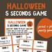 Halloween 5 Seconds Game // Printable Party Game // Family Game Night ...