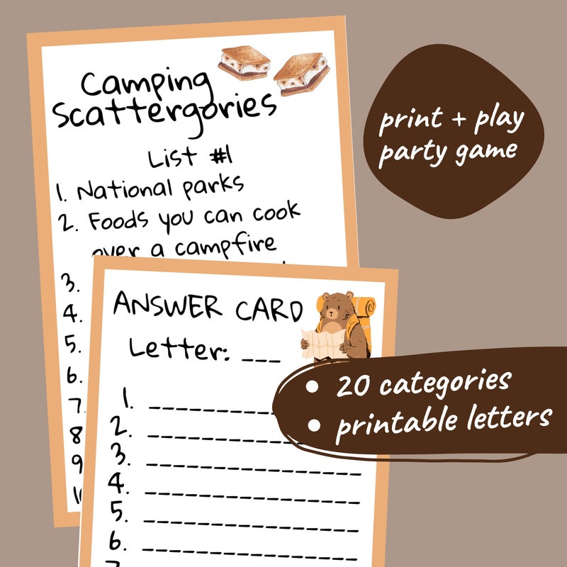 Girl Scout Camp Activities - Etsy