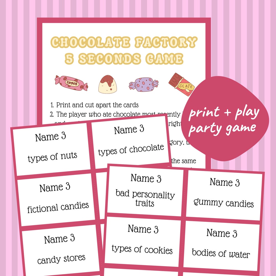 Chocolate Factory Seconds Game // Printable Birthday Party - Etsy Australia
