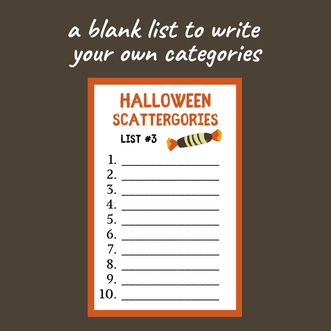 Halloween Scattergories // Printable Party Game // Family Game - Etsy