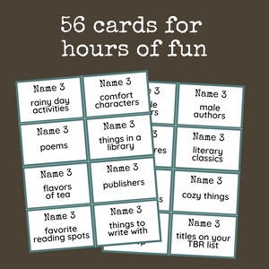 Literary 5 Seconds Game // Printable Party Game // Family Game Night ...