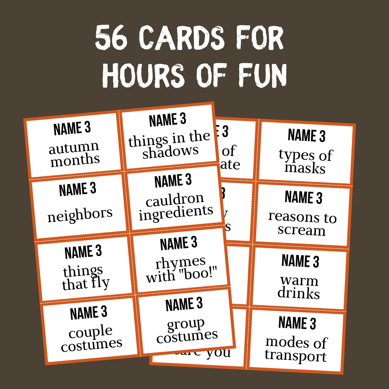 Halloween 5 Seconds Game // Printable Party Game // Family Game Night ...
