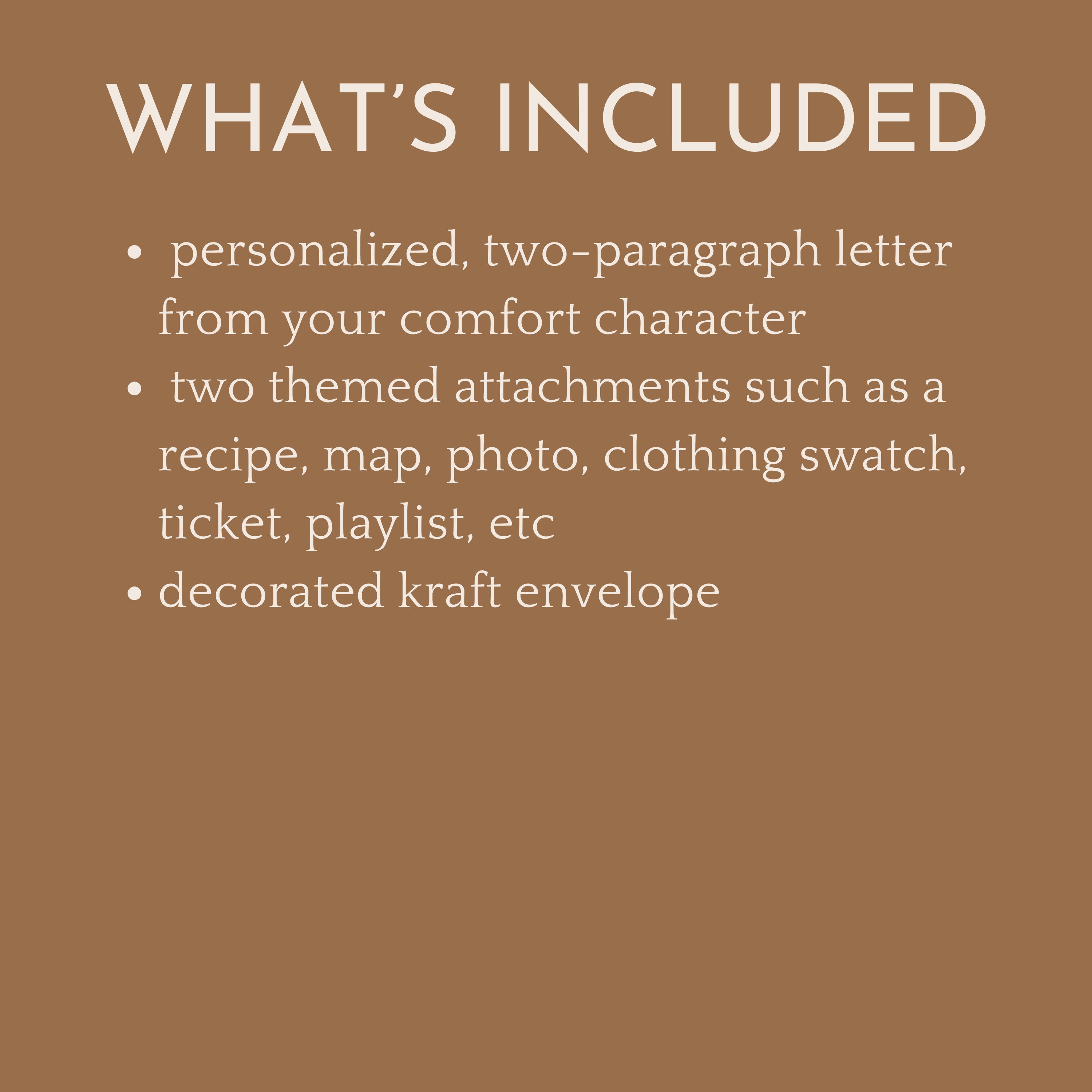 Comfort Character Letter // Handwritten Love Letter - Etsy